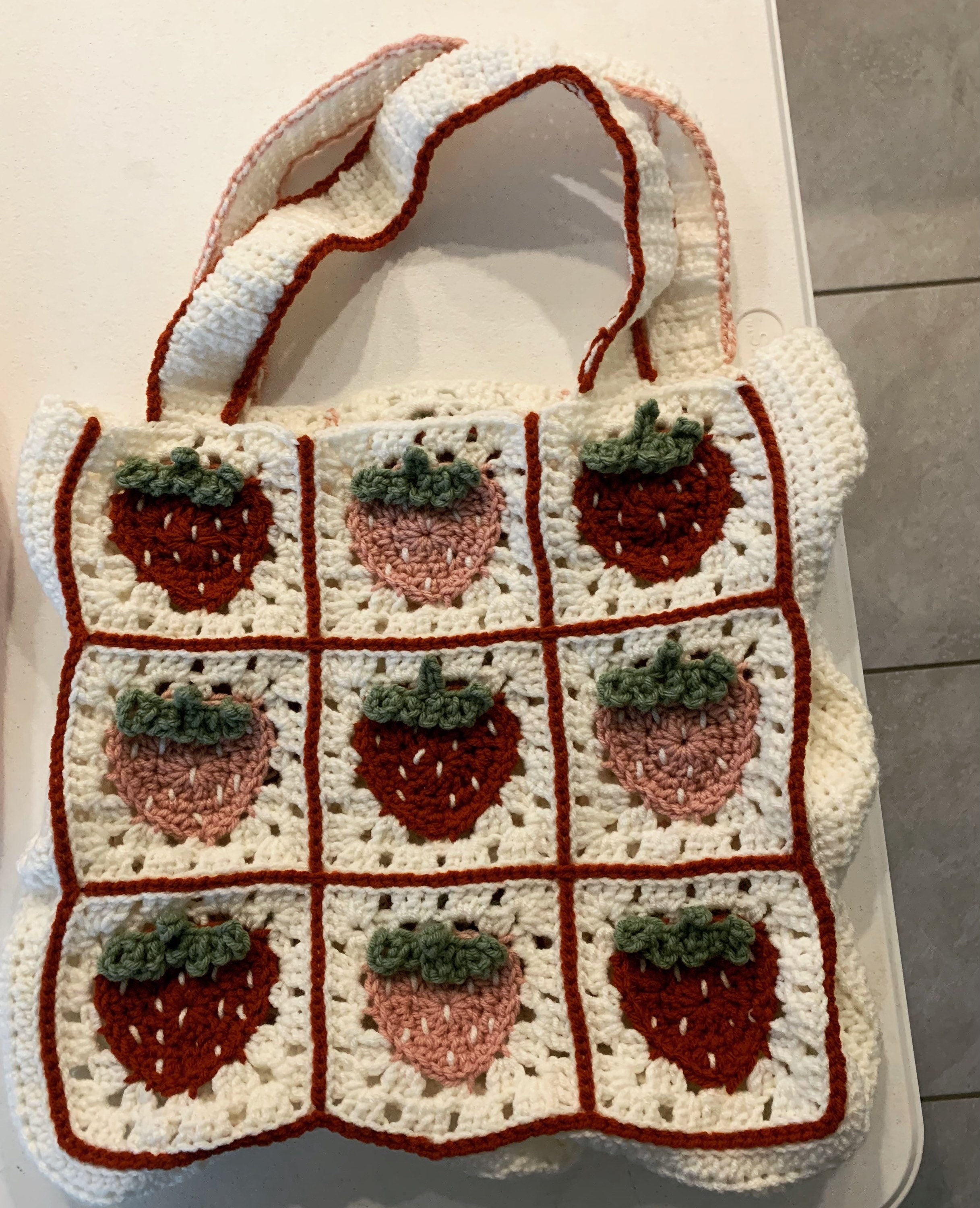 Crochet Strawberry Tote Bags - Etsy