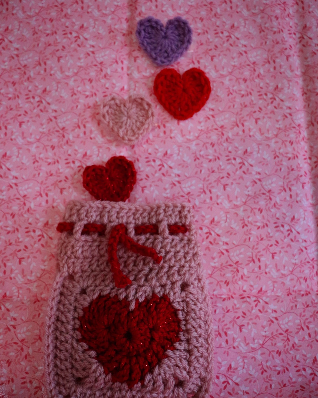 Crochet Heart Pouch - Etsy