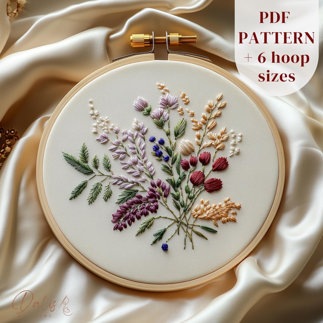 Cloves Bouquet Hand Embroidery Pattern, Spring Flowers Embroidery ...