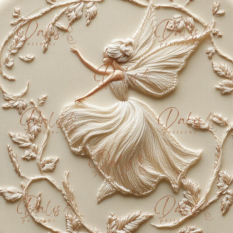 Dancing Fairy Hand Embroidery Pattern, Fantasy Embroidery PDF Design ...