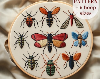 Insects Hand Embroidery Pattern, Gothic Embroidery Design, Witchy DIY ...