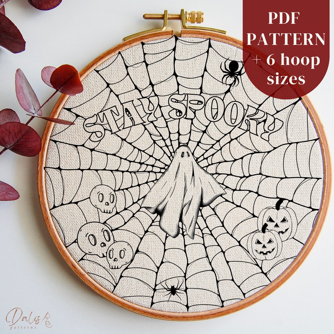 Stay Spooky Hand Embroidery Pattern, Halloween Embroidery PDF Design ...