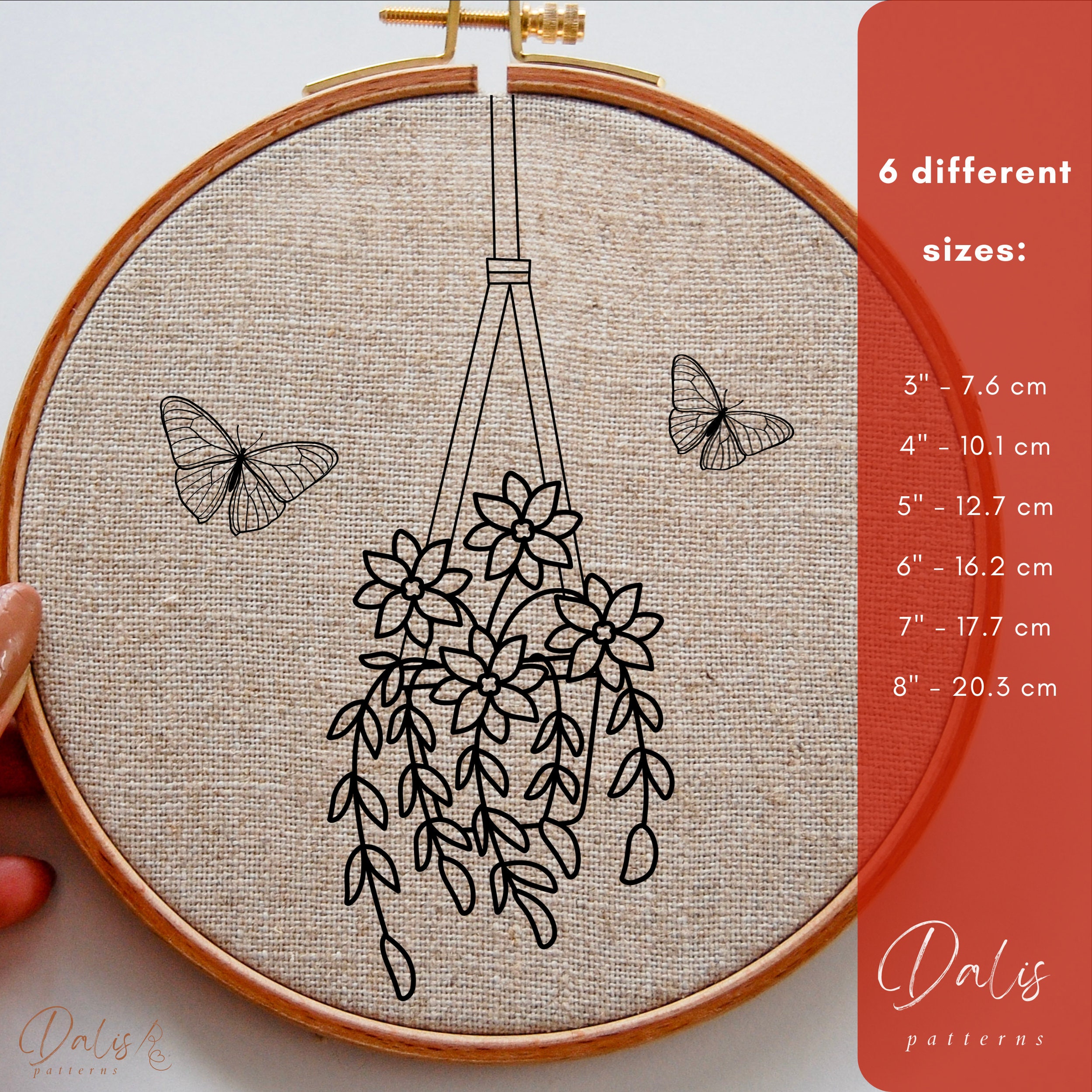 Cottagecore Embroidery PDF Pattern: Houseplant Flowerpot and ...