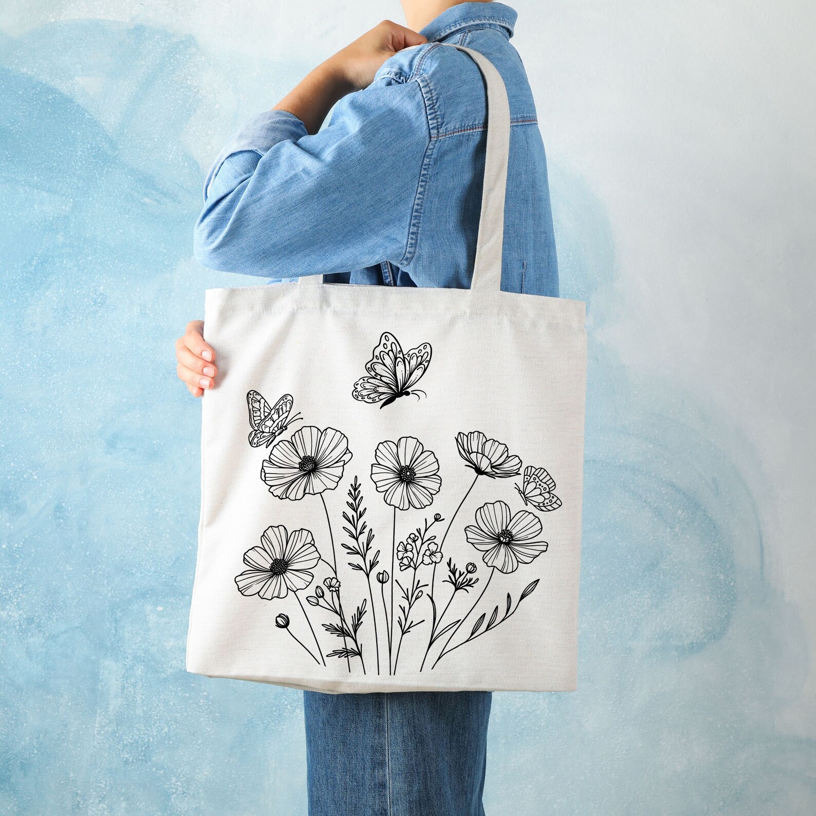 Cottagecore Embroidery PDF Pattern File: Flowers and Butterflies Design ...