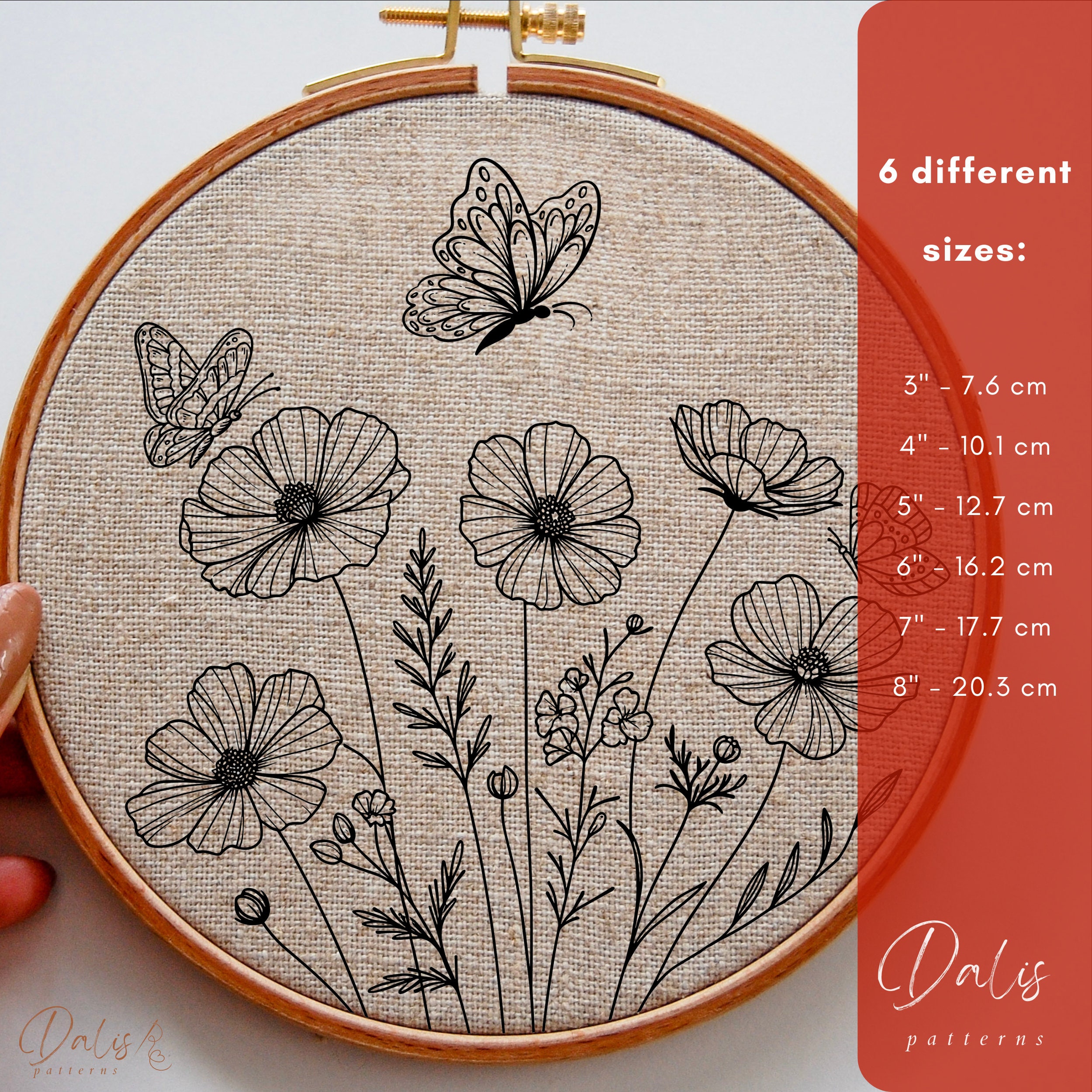 Cottagecore Embroidery PDF Pattern File: Flowers and Butterflies Design ...
