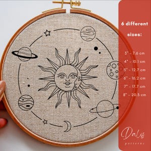 Printable Celestial Embroidery Pattern, Mystical Hand Embroidery Hoop ...