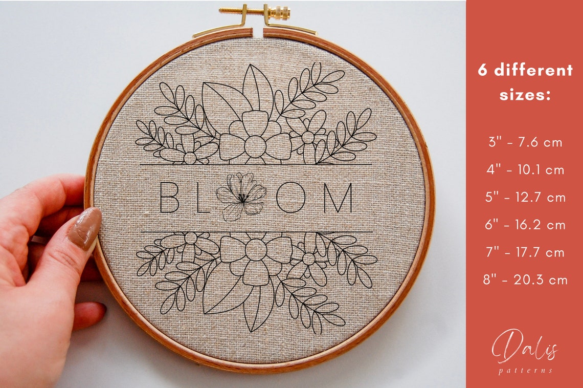 Hand Embroidery PDF Pattern: Motivational Quote in Flowers - Etsy