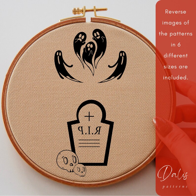 Gothic Hand Embroidery Pattern Bundle for Halloween DIY Hoop Art ...