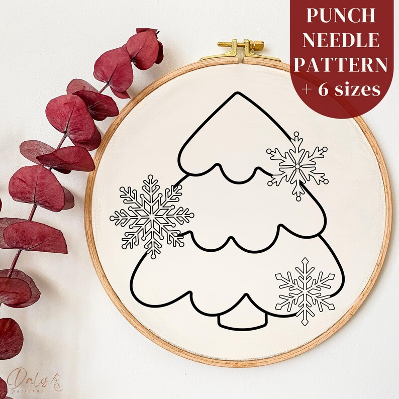 Christmas Tree Punch Needle Pattern, Digital Download Punch Needle ...
