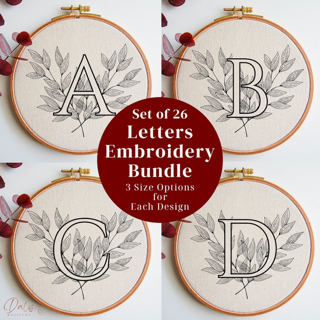 Alphabet Letters Embroidery PDF Pattern, Monogram Embroidery Design ...