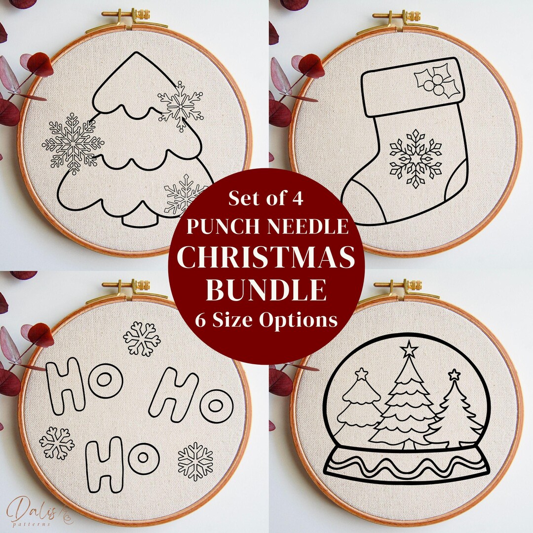 Christmas Punch Needle PDF Pattern Bundle, Digital Punch Needle ...