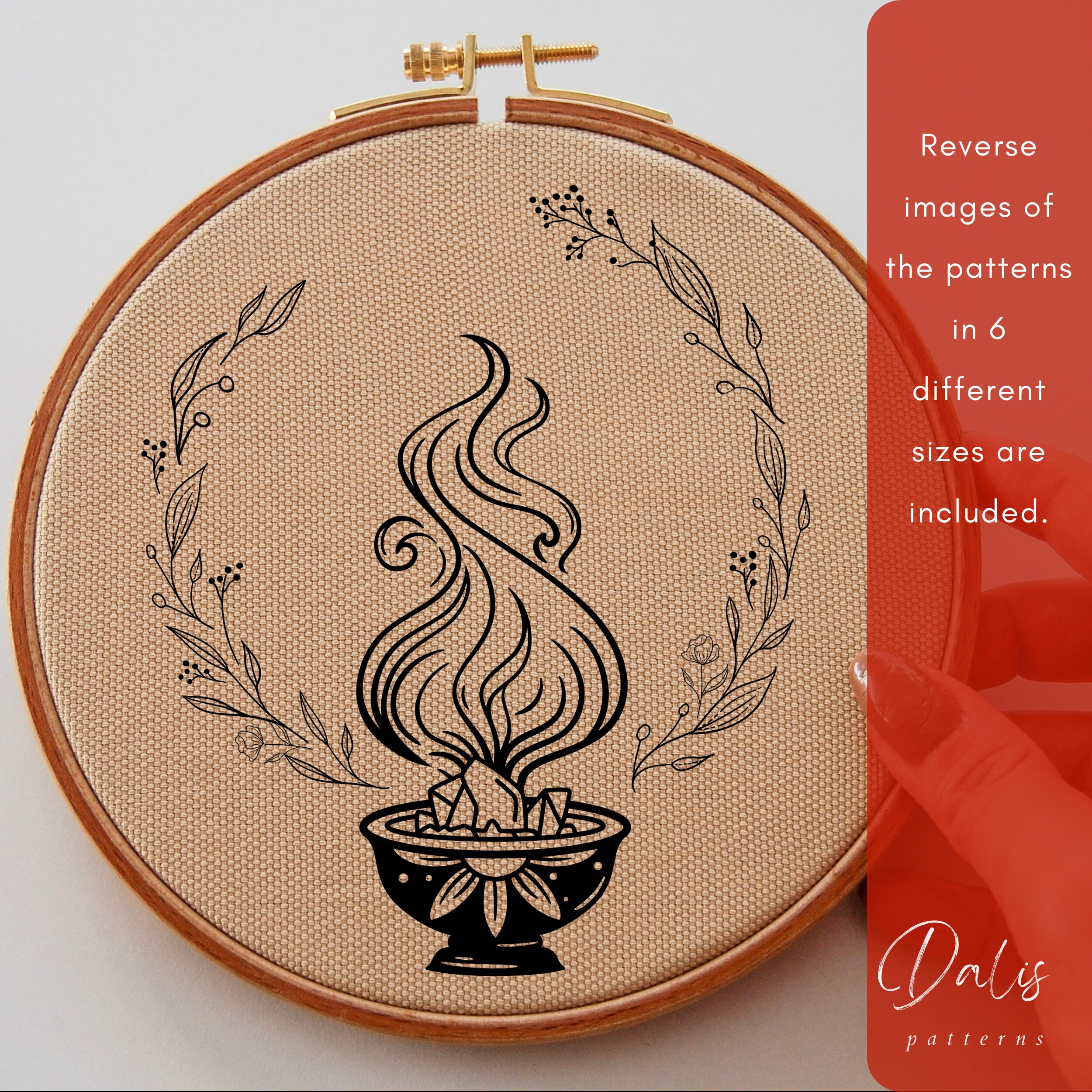 Witchy Hand Embroidery Pattern, Wiccan Embroidery Design, DIY ...