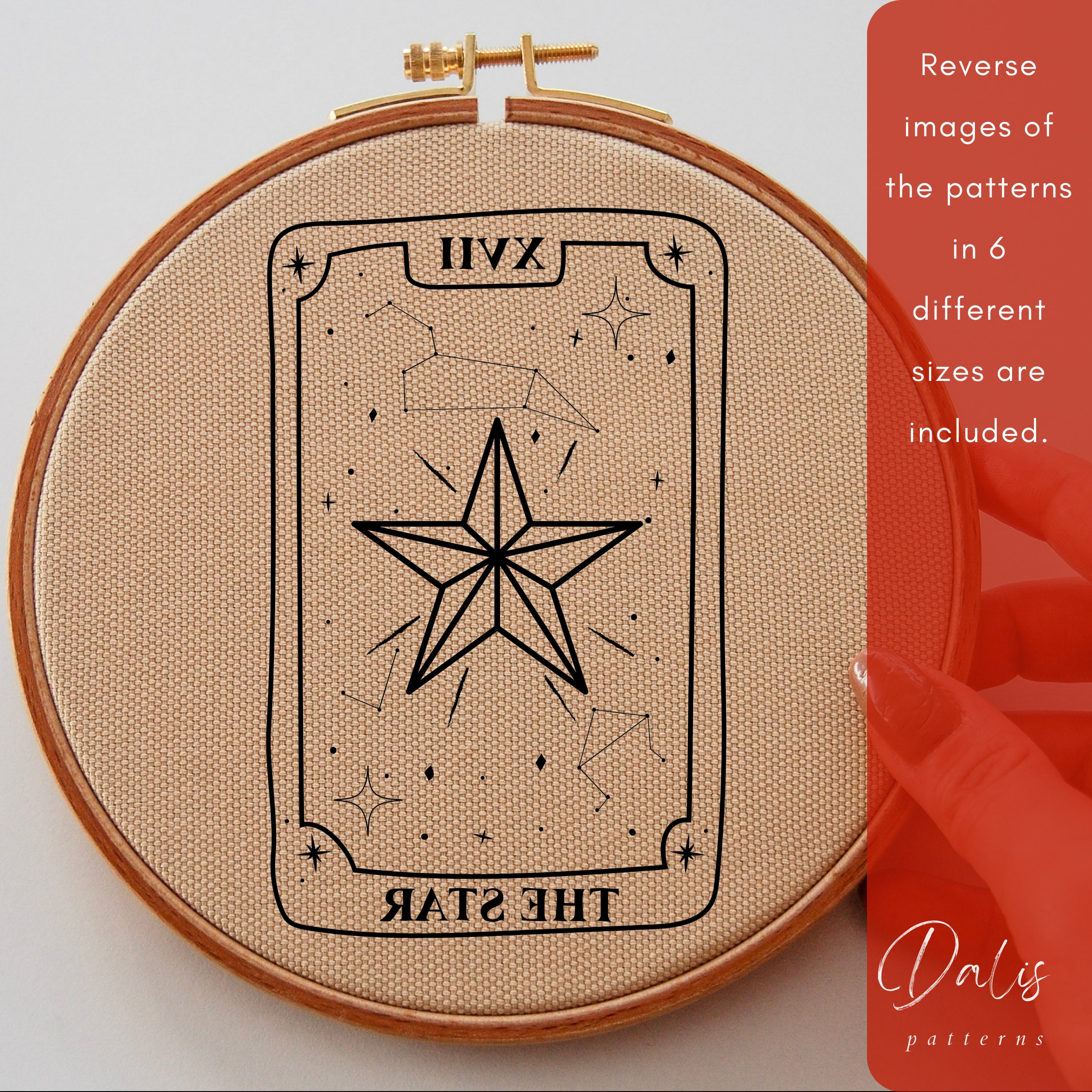 Tarot Cards Embroidery PDF Patterns Bundle: the Sun, Moon, Star and ...
