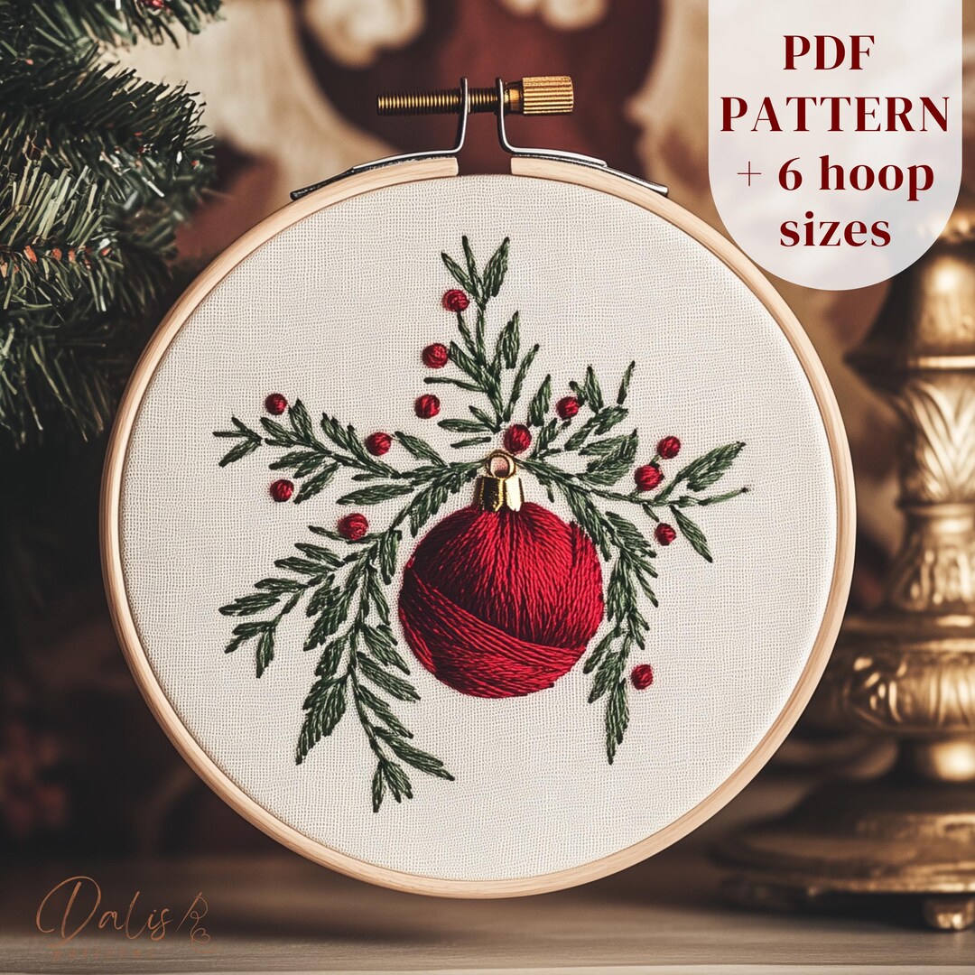 Christmas Ornament Embroidery Design, Winter Hand Embroidery Pattern ...