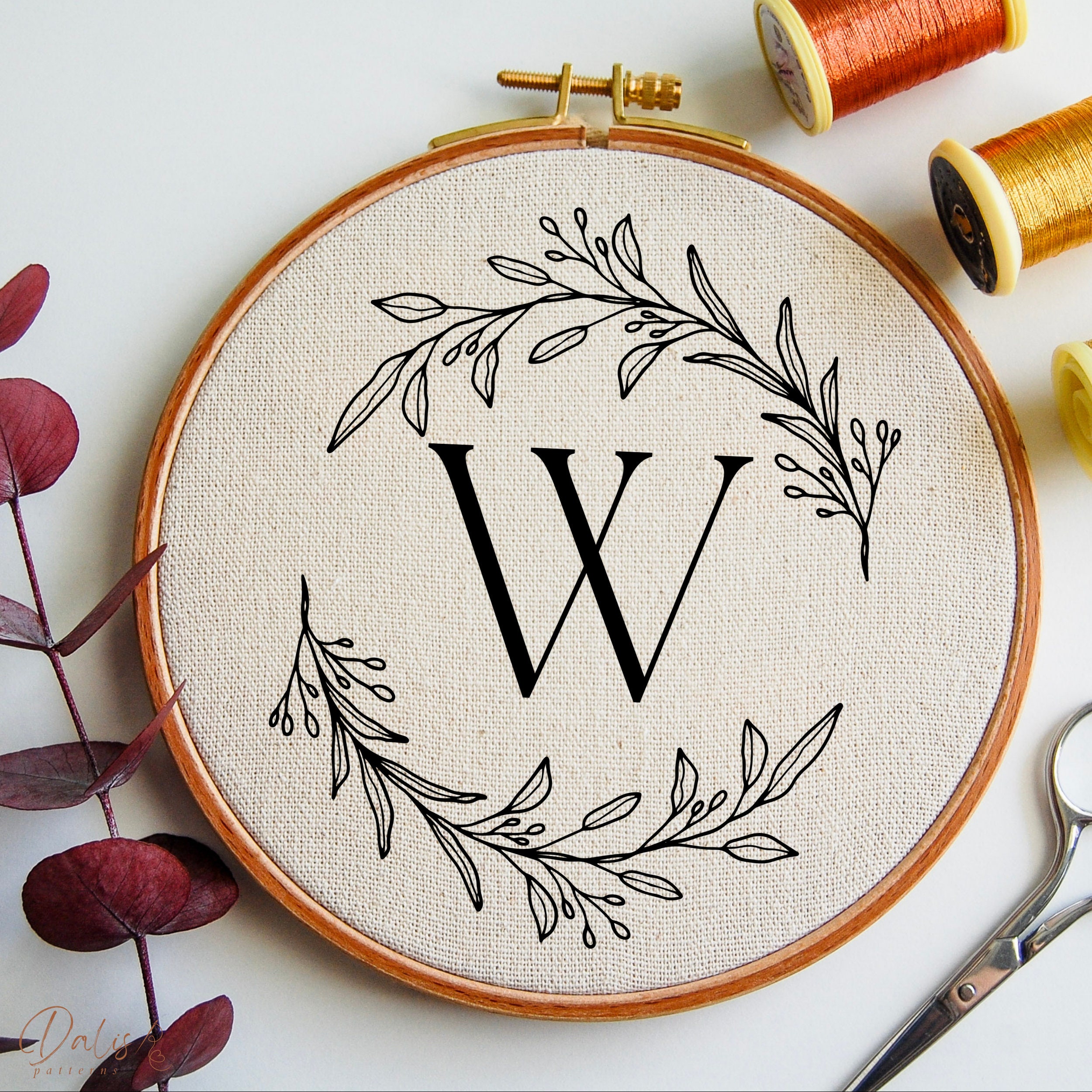 Alphabet Letters Embroidery Design Bundle, Monogram Hand Embroidery ...