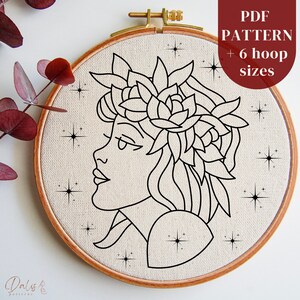Virgo Symbol Modern Hand Embroidery PDF Pattern for Beginners ...