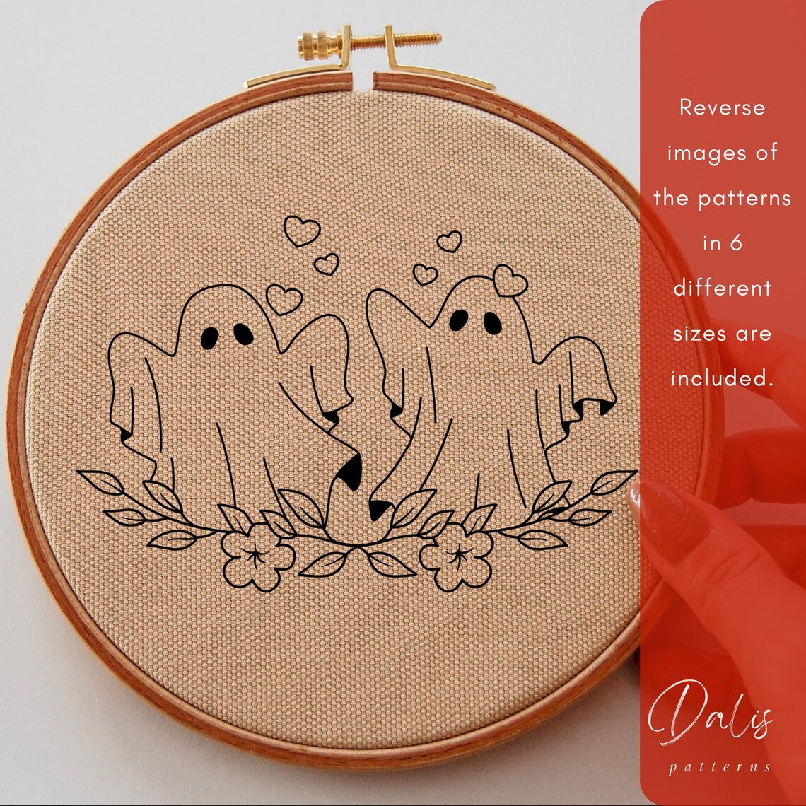 Cute Ghosts Hand Embroidery Design, Halloween Embroidery PDF Pattern ...