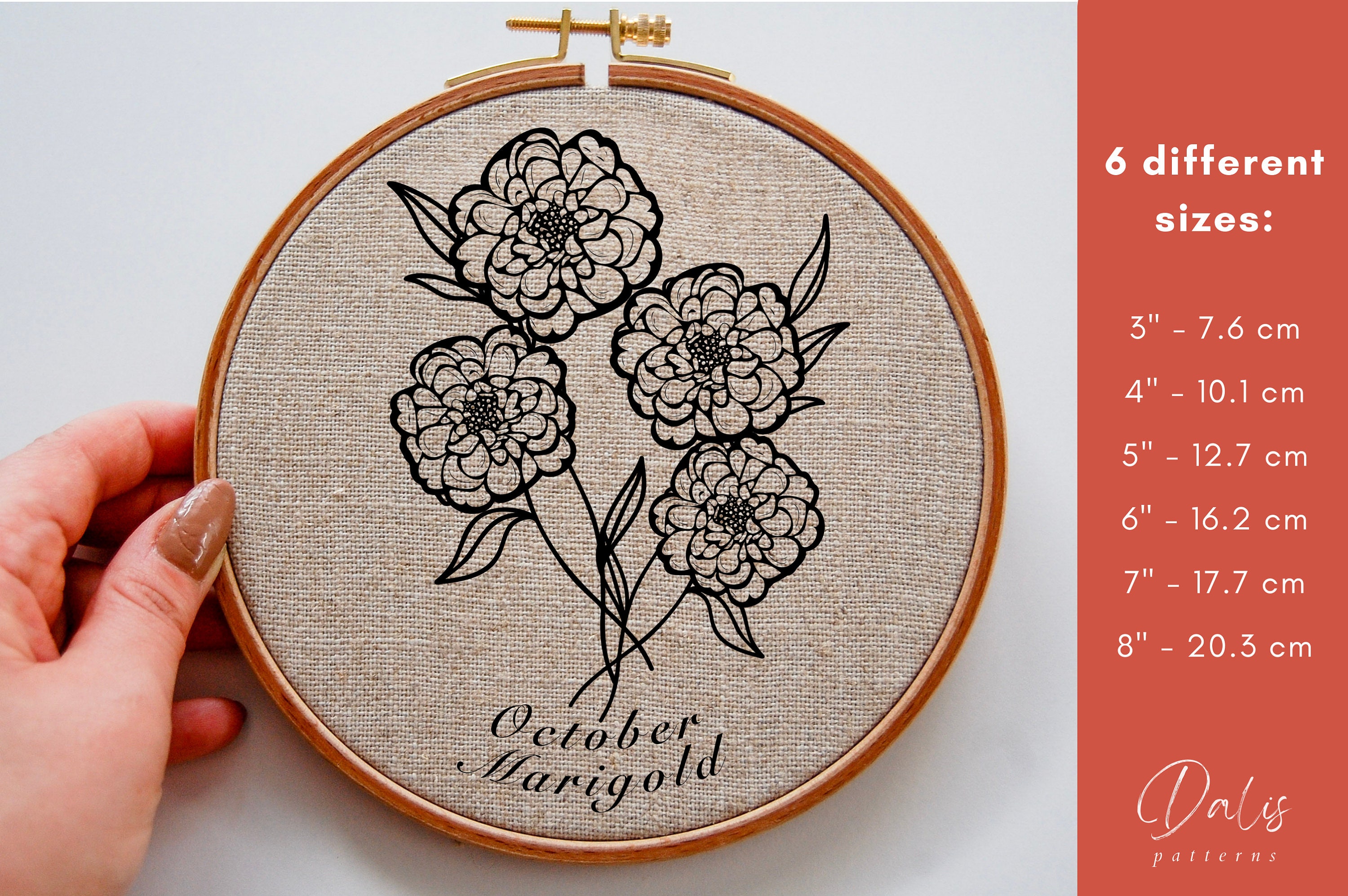 DIY Hand Embroidery PDF Pattern Design: October Birth Month Flower ...