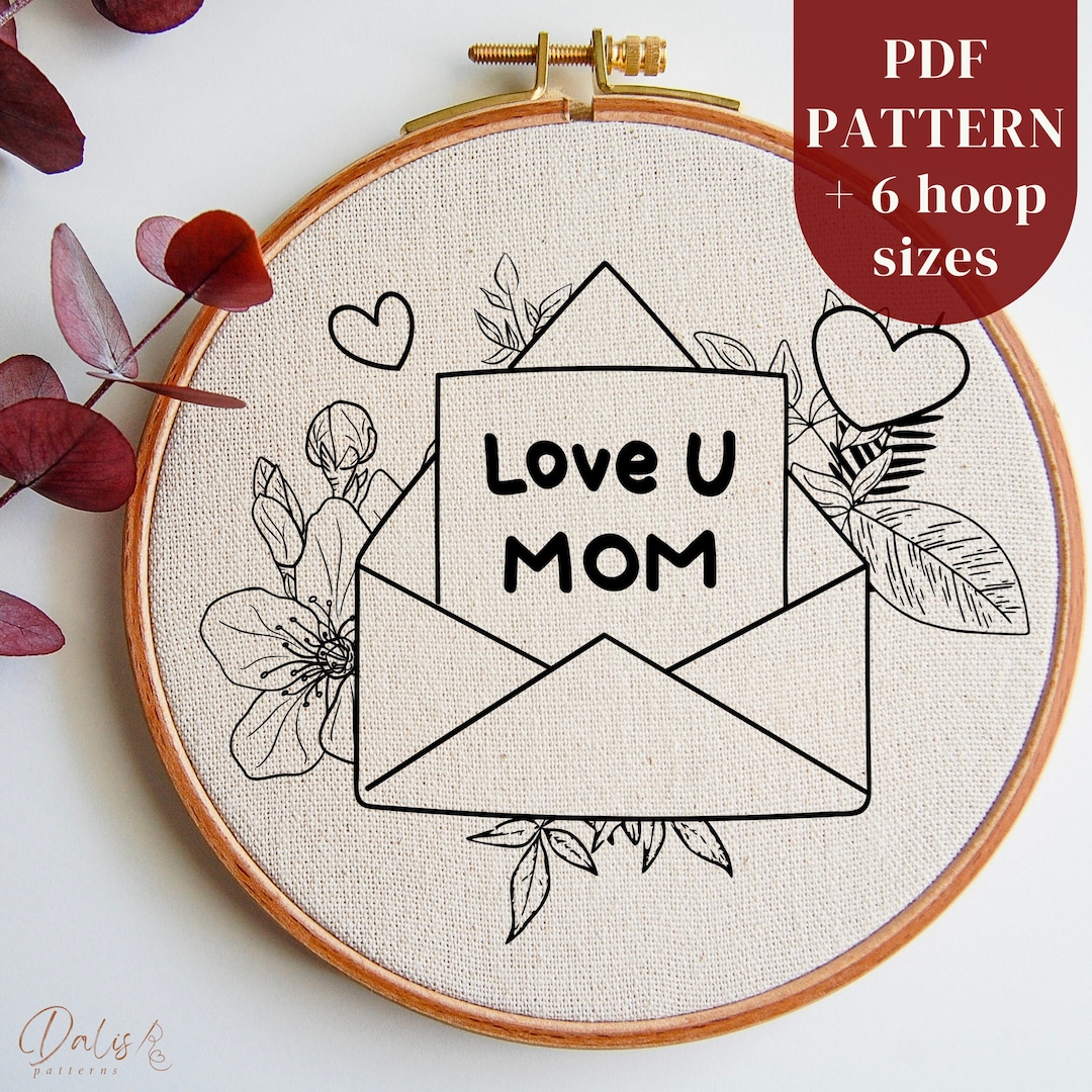 Mom Hand Embroidery Pattern, Mother's Day Embroidery Design, Mother ...