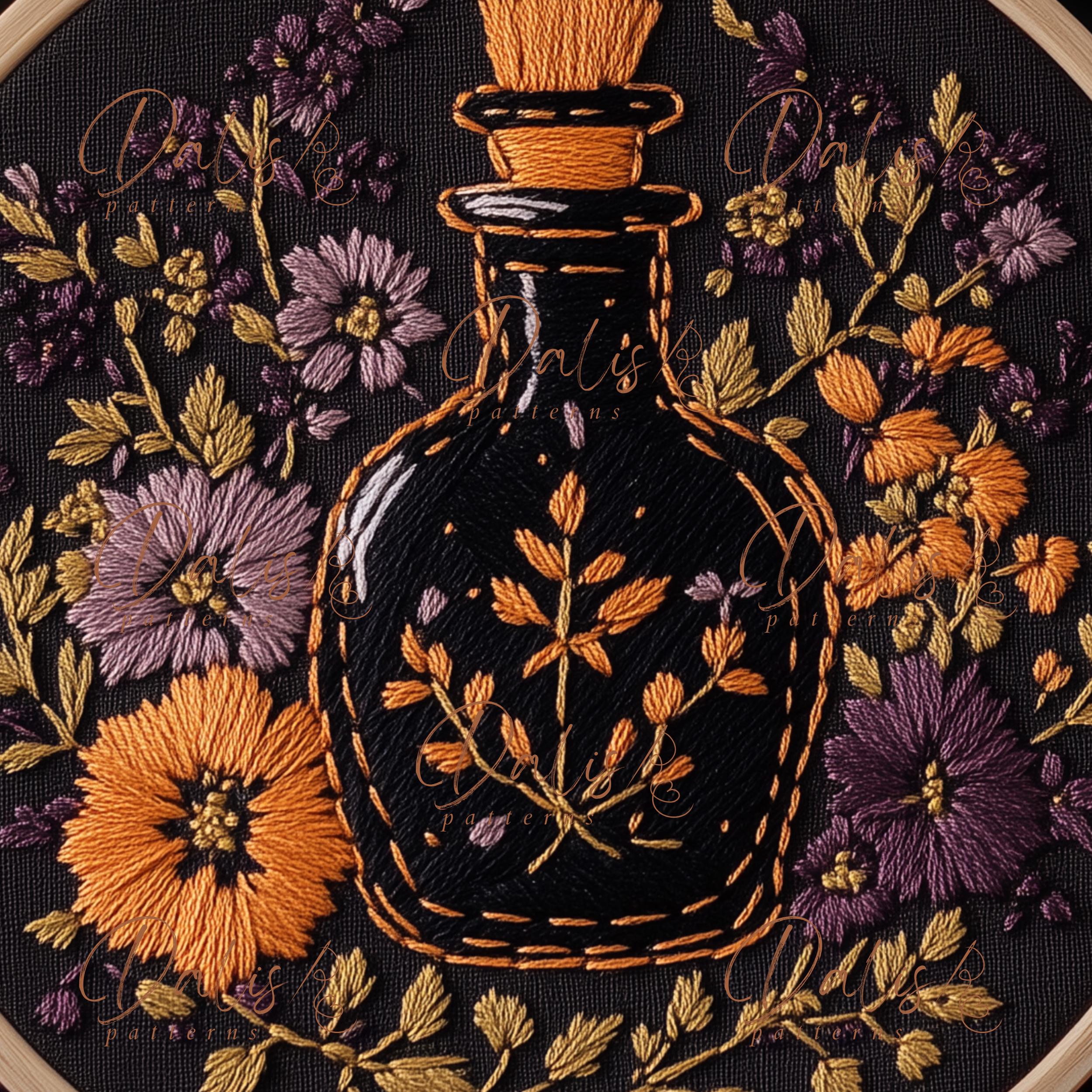 Magic Potion Hand Embroidery Design, Witchy Embroidery PDF Pattern ...