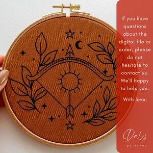 Sagittarius Zodiac Sign Embroidery PDF Pattern, Astrology Embroidery ...