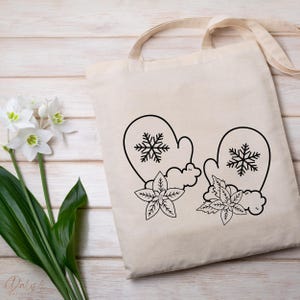 Winter Mittens Embroidery PDF Pattern, Christmas Gloves Hand Embroidery ...