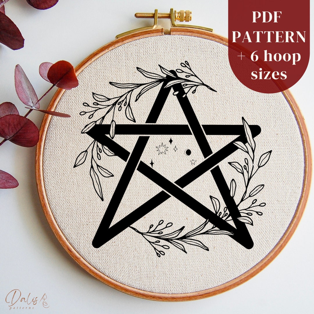 Wiccan Hand Embroidery Design File, Witchy Embroidery PDF Pattern ...