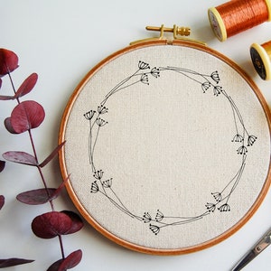 Minimal Hand Embroidery PDF Pattern File for Beginners: Botanical ...