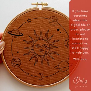 Printable Celestial Embroidery Pattern, Mystical Hand Embroidery Hoop ...