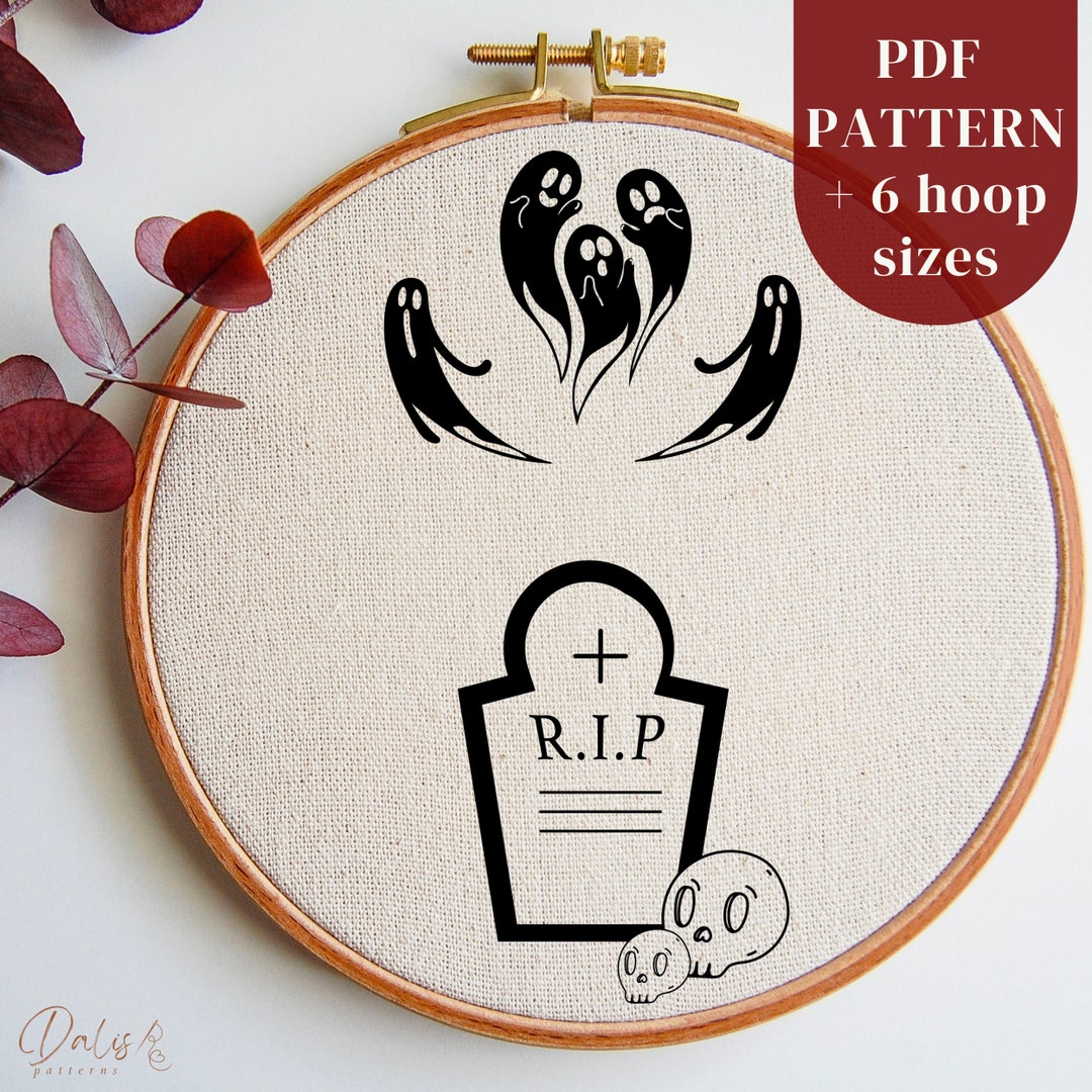 Scary Halloween Embroidery PDF Pattern File for Spooky Season - Etsy