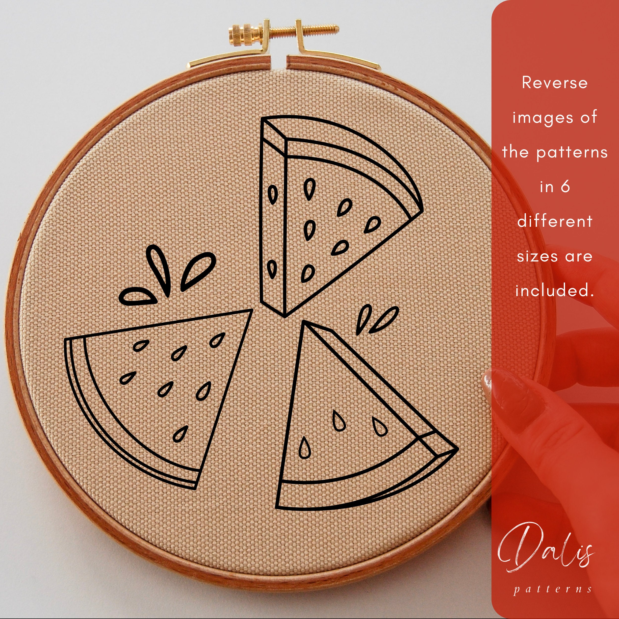Watermelon Hand Embroidery PDF Pattern, Kitchen DIY Hoop Art Design ...