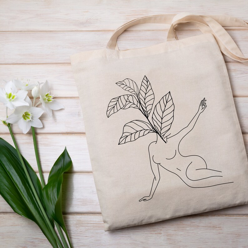 Modern Female Embroidery Pattern Design, Woman Silhouette With Leaves ...