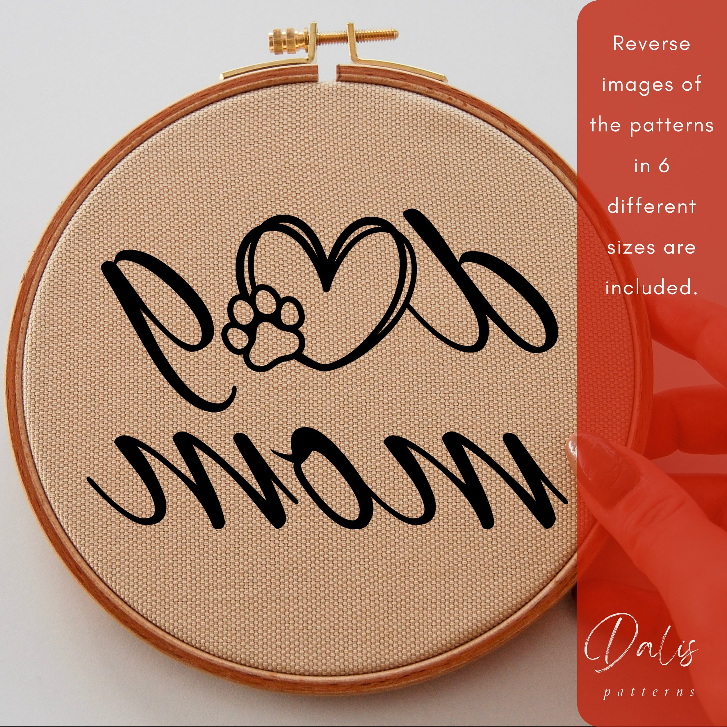 Dog Mom Embroidery PDF Pattern, Dog Lover's Embroidery Design for DIY ...