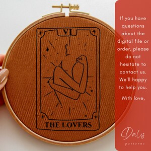 Couple Hand Embroidery PDF Pattern File: the Lovers Tarot Card ...