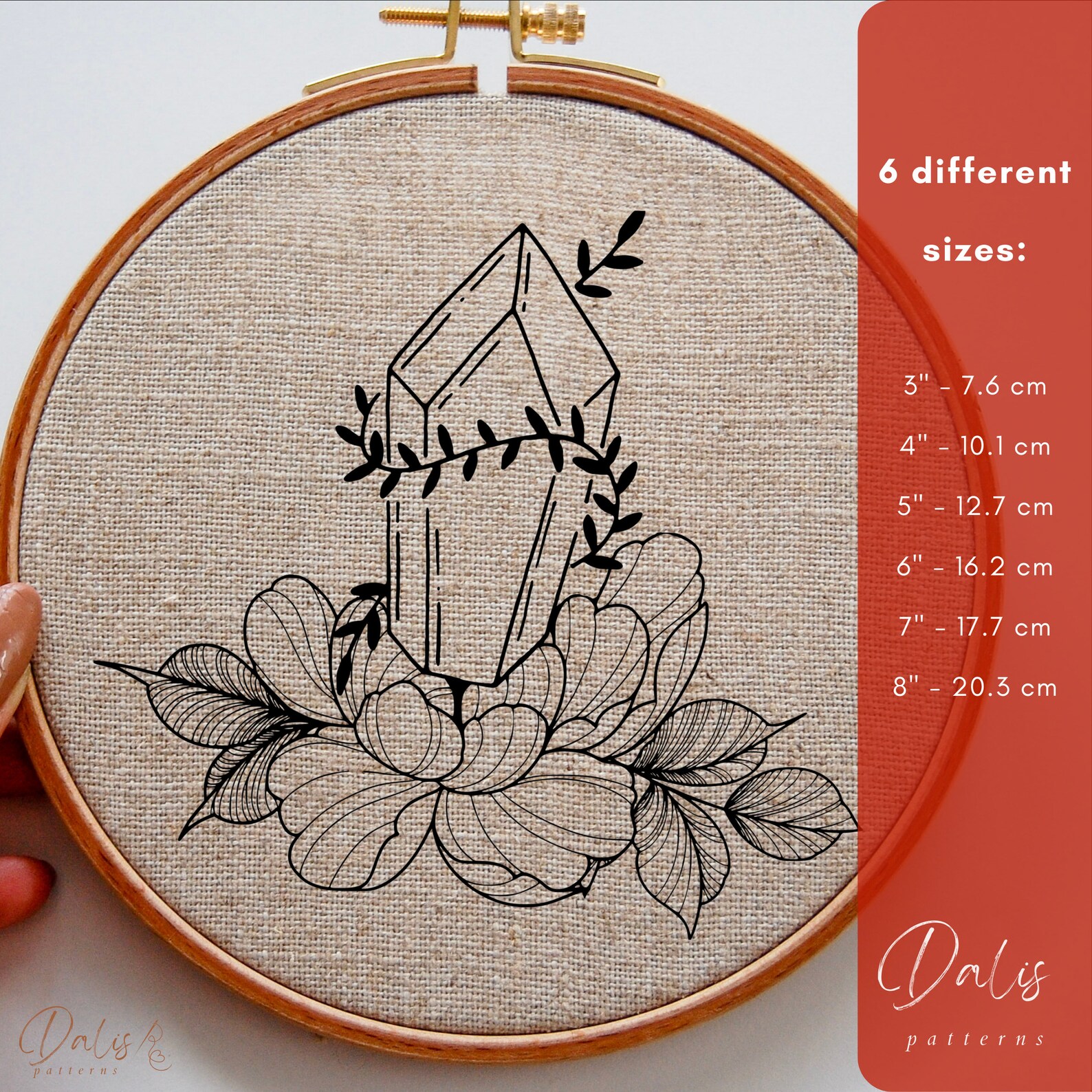 Crystals Embroidery PDF Patterns Bundle, Witchy Embroidery Design ...