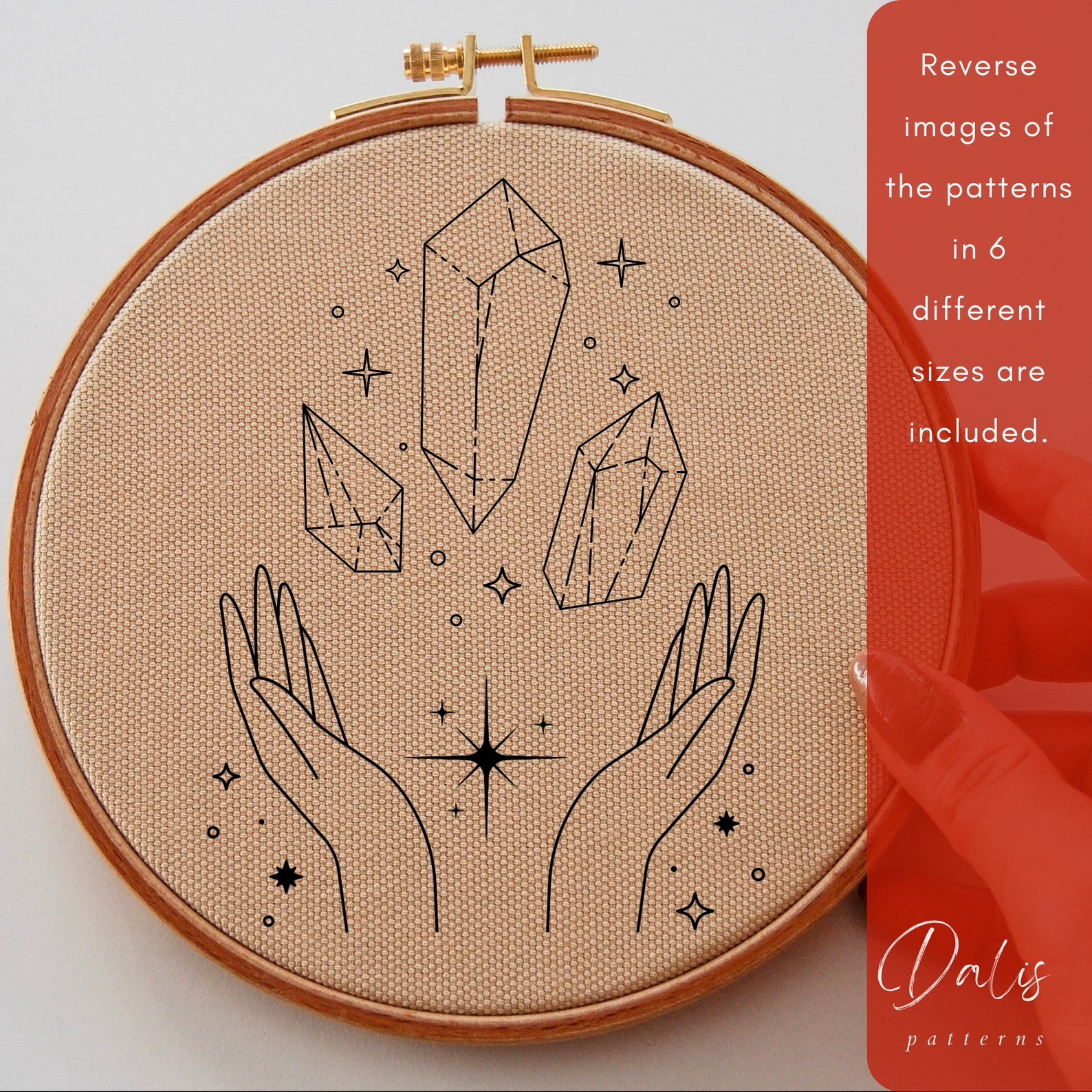 Crystals Embroidery PDF Patterns Bundle, Witchy Embroidery Design ...