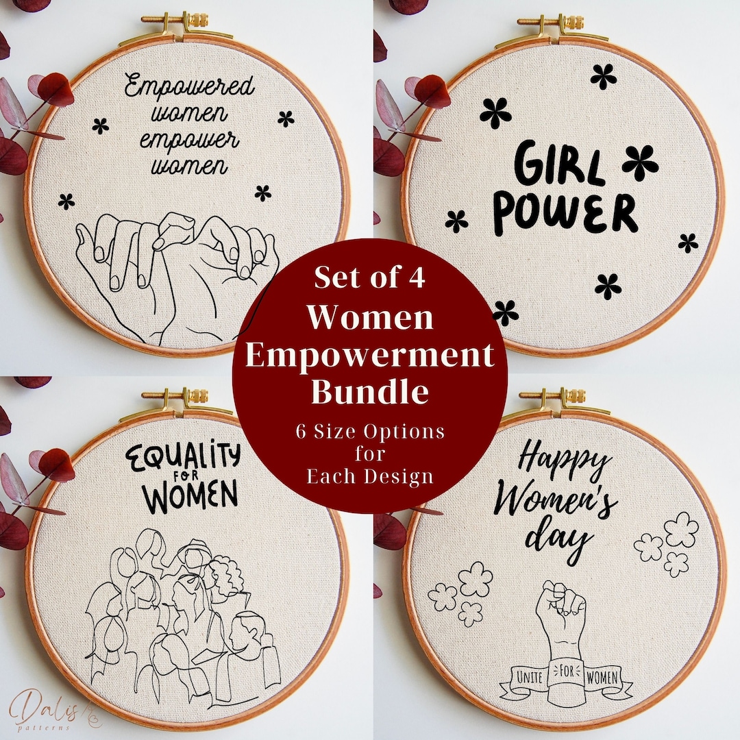 Feminist Hand Embroidery PDF Pattern Bundle for International Women's ...