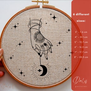 Celestial Hand Embroidery Design Bundle: Cosmic Planet, Crystals, Sun ...
