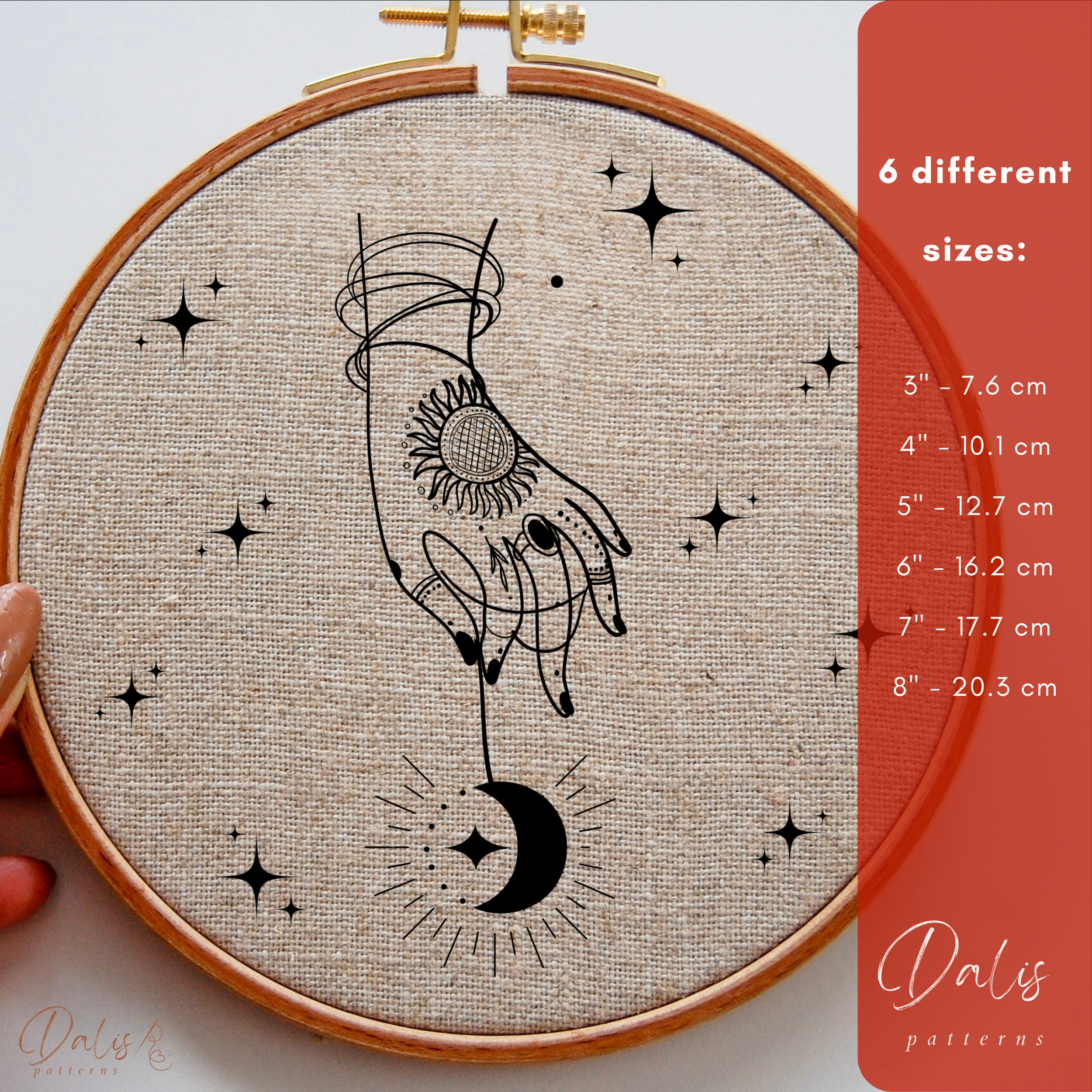 Celestial Hand Embroidery Design Bundle: Cosmic Planet, Crystals, Sun ...