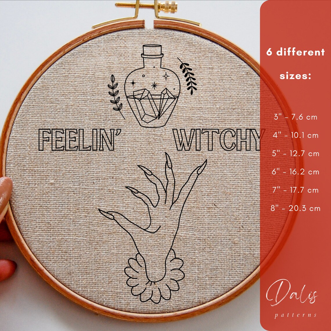 Witchy Embroidery PDF Pattern Bundle for Gothic DIY Hoop Art, Witches ...