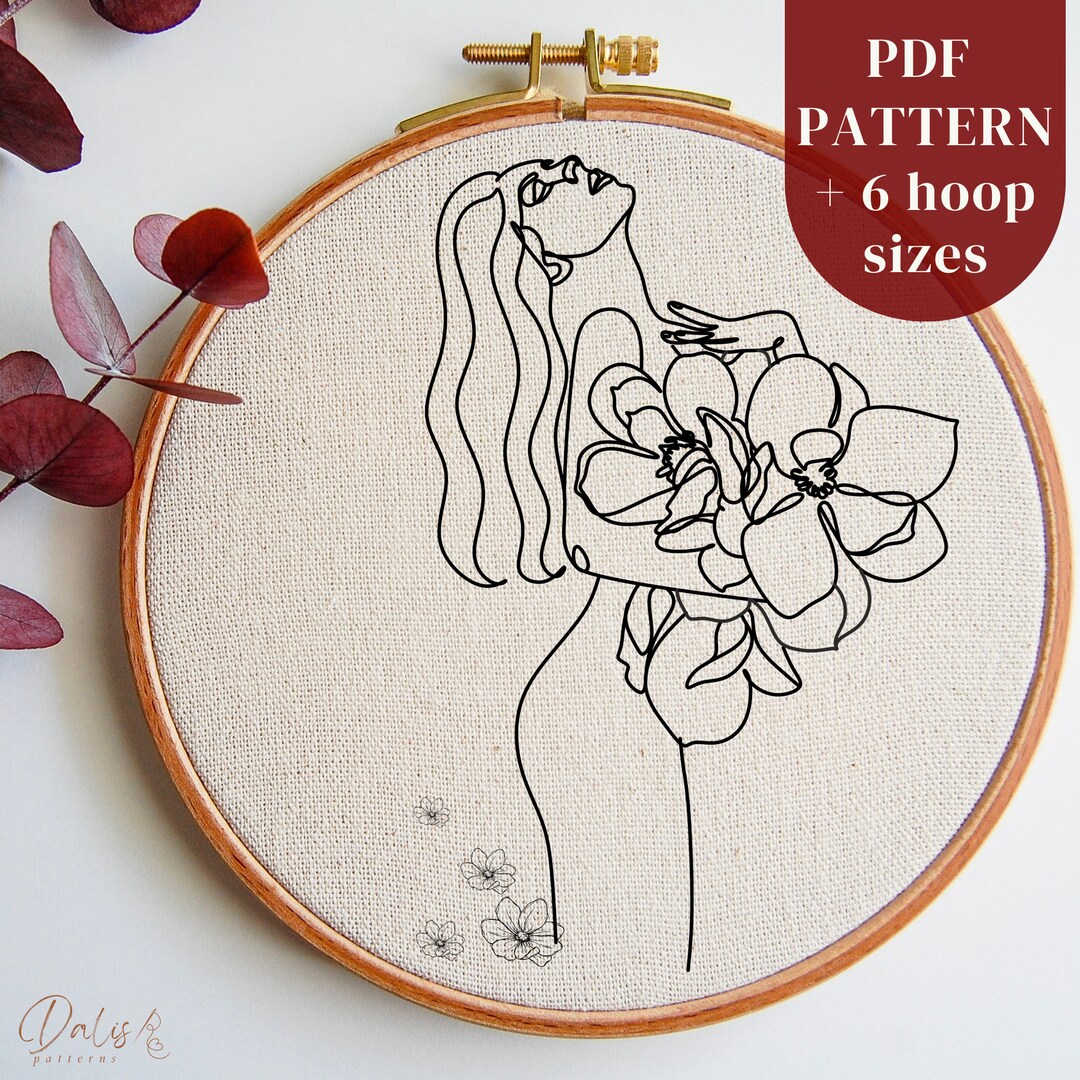 Women With Flowers Hand Embroidery PDF Pattern, Feminist Hand ...