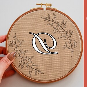 A-Z Alphabet Embroidery PDF Pattern Designs With Leaves, 26 Letters ...