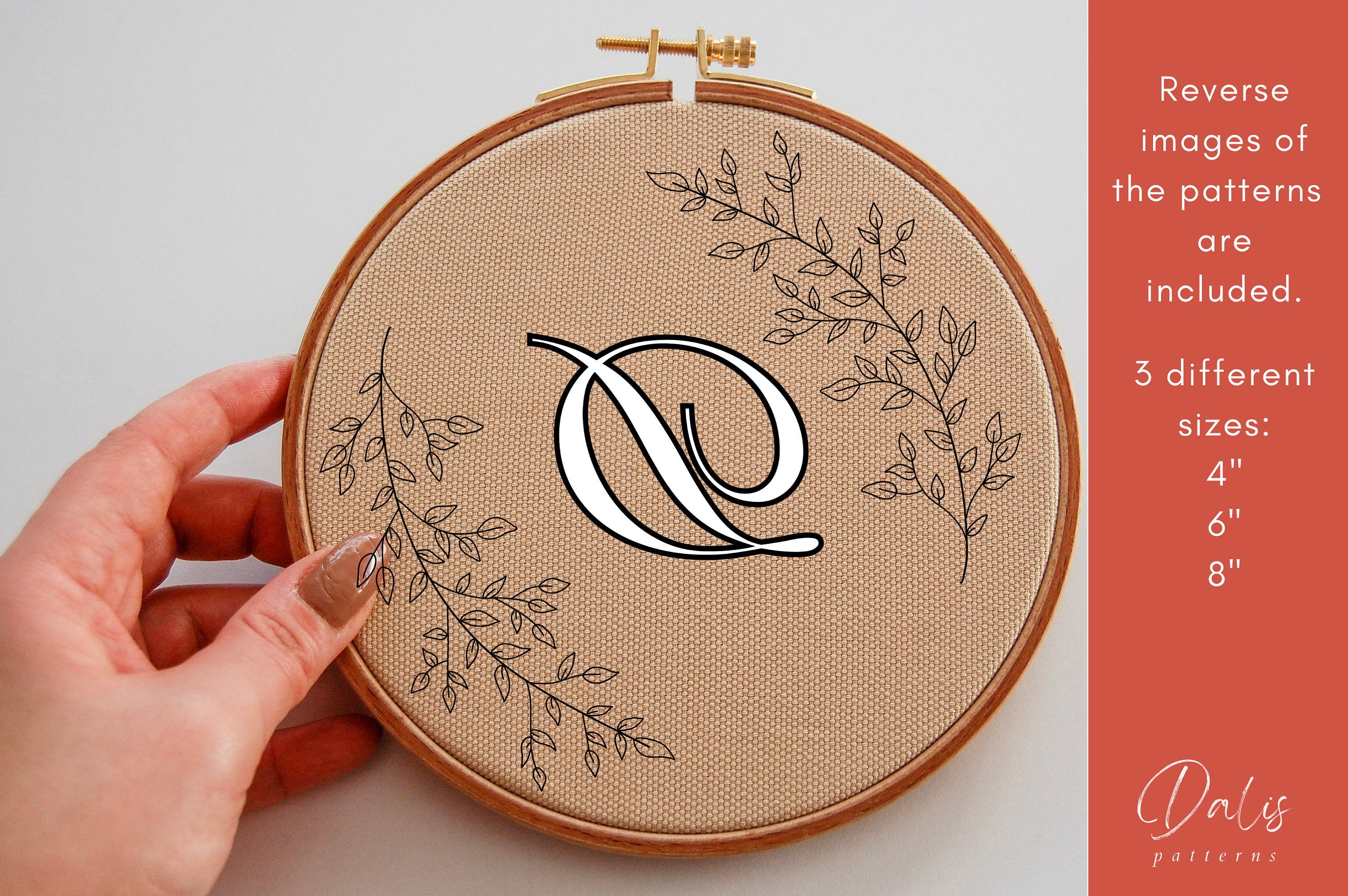 A-Z Alphabet Embroidery PDF Pattern Designs With Leaves, 26 Letters ...