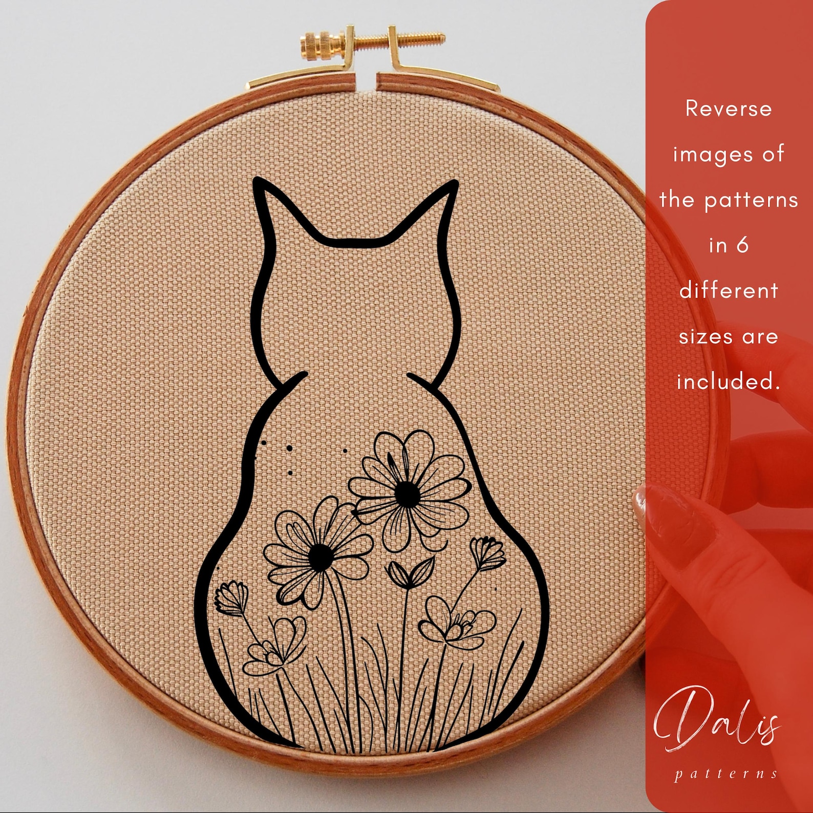 Floral Cute Cats Embroidery PDF Pattern Bundle, Flowers and Kitties DIY ...