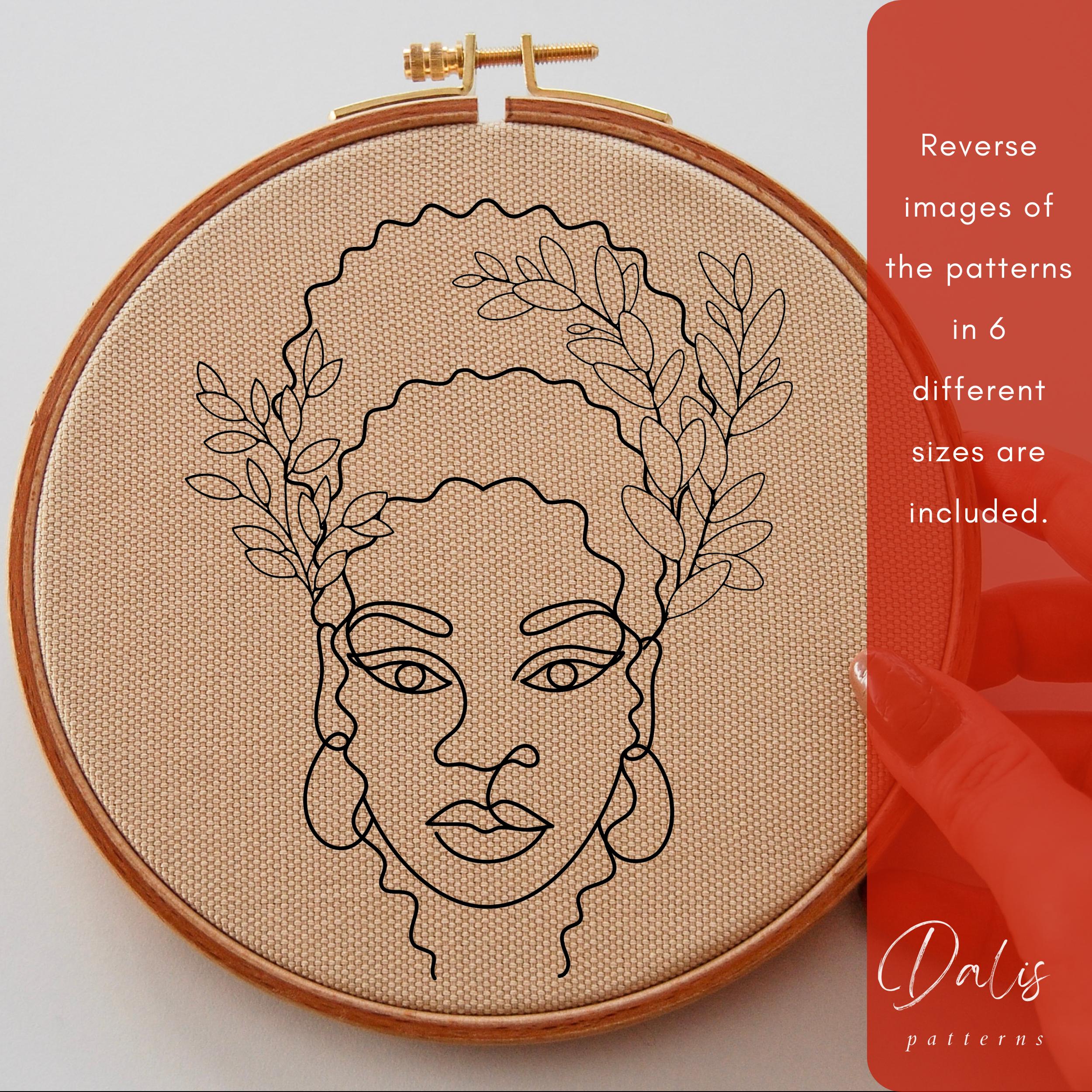 Digital African Woman Hand Embroidery PDF Pattern, Afro Girl Embroidery ...