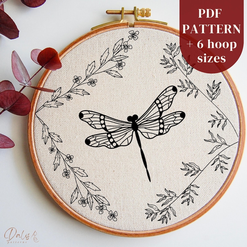 Dragonfly Embroidery - Etsy