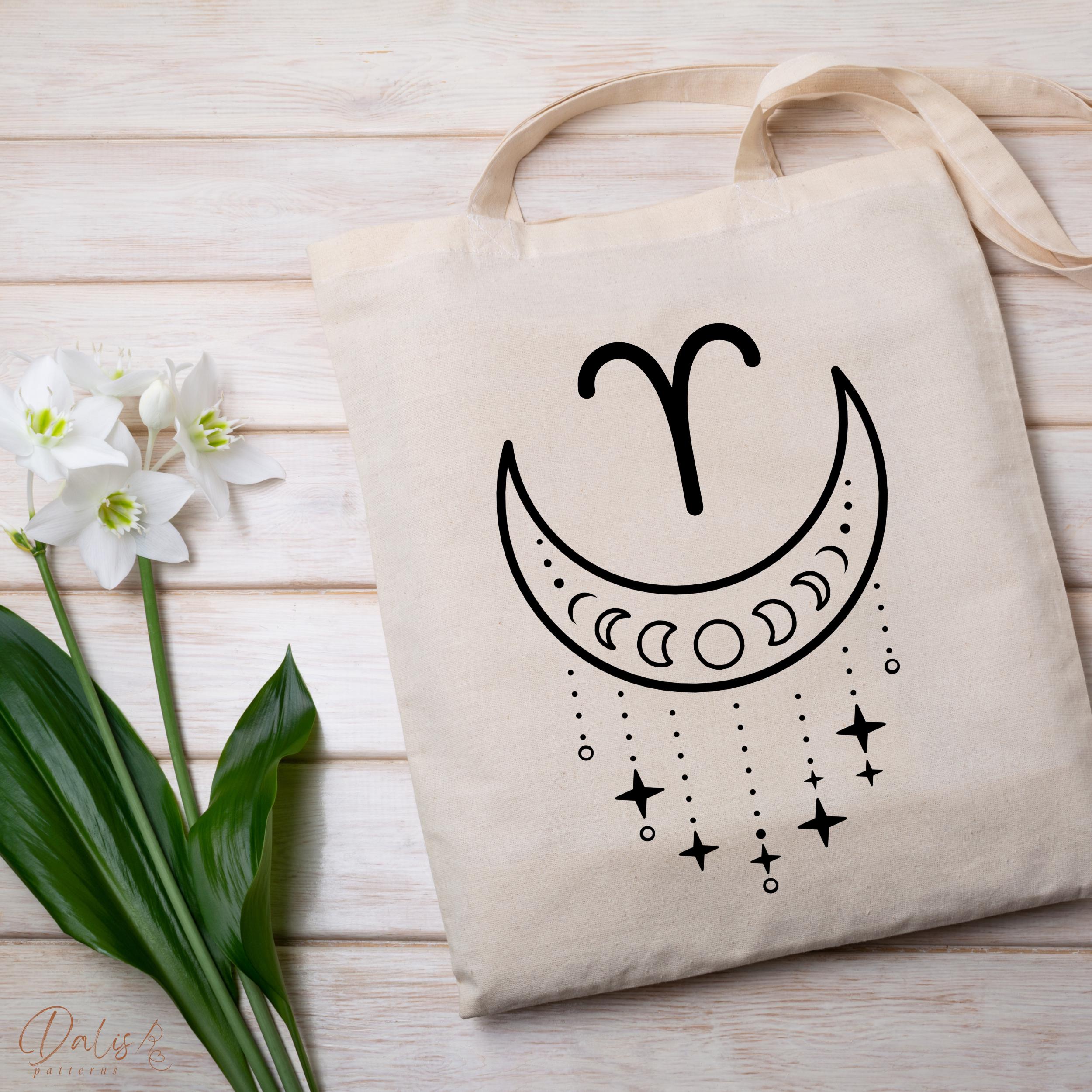 Aries Symbol Hand Embroidery Design, Astrology Embroidery DIY Hoop Art ...