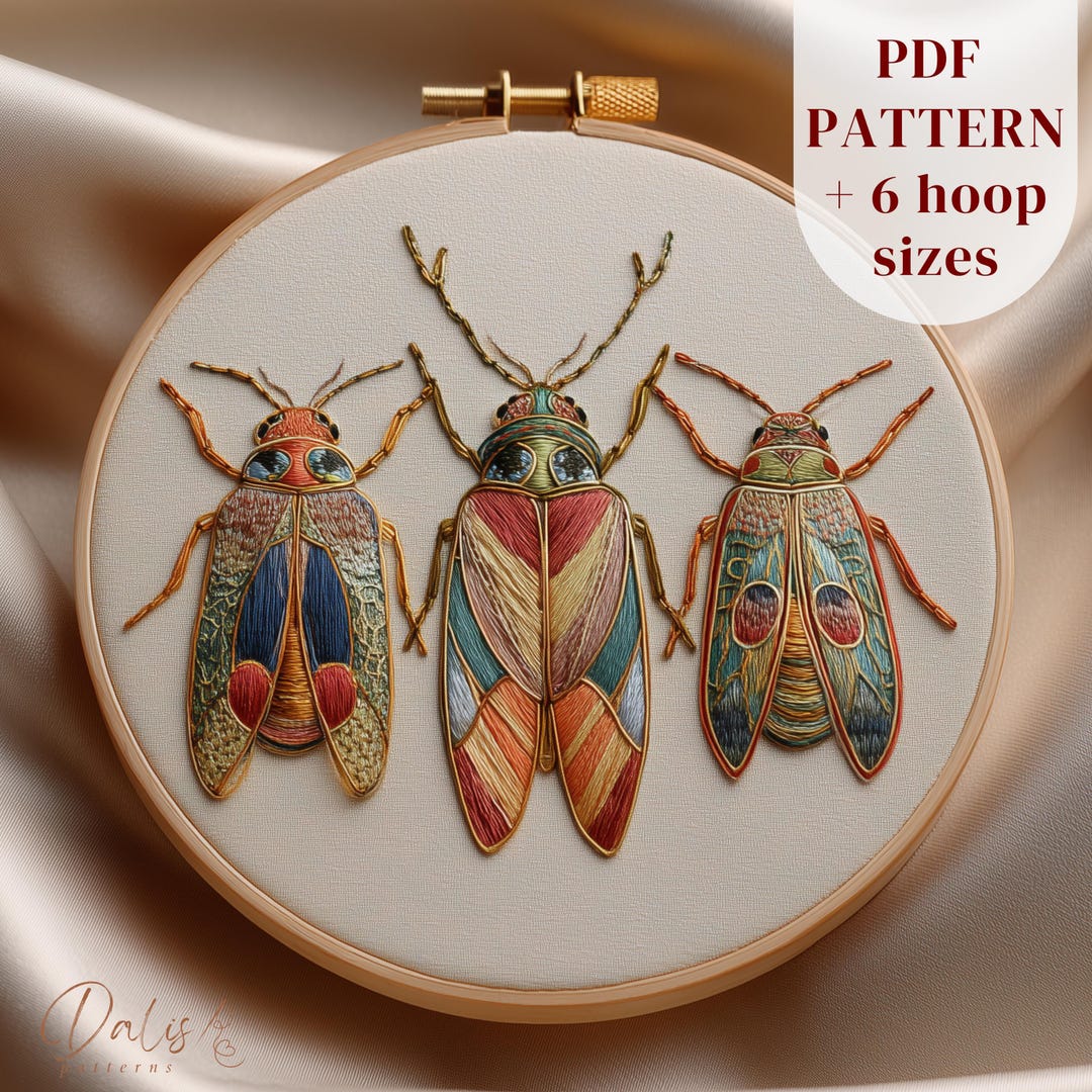 Insects Collection Hand Embroidery Design - Beginner Friendly ...
