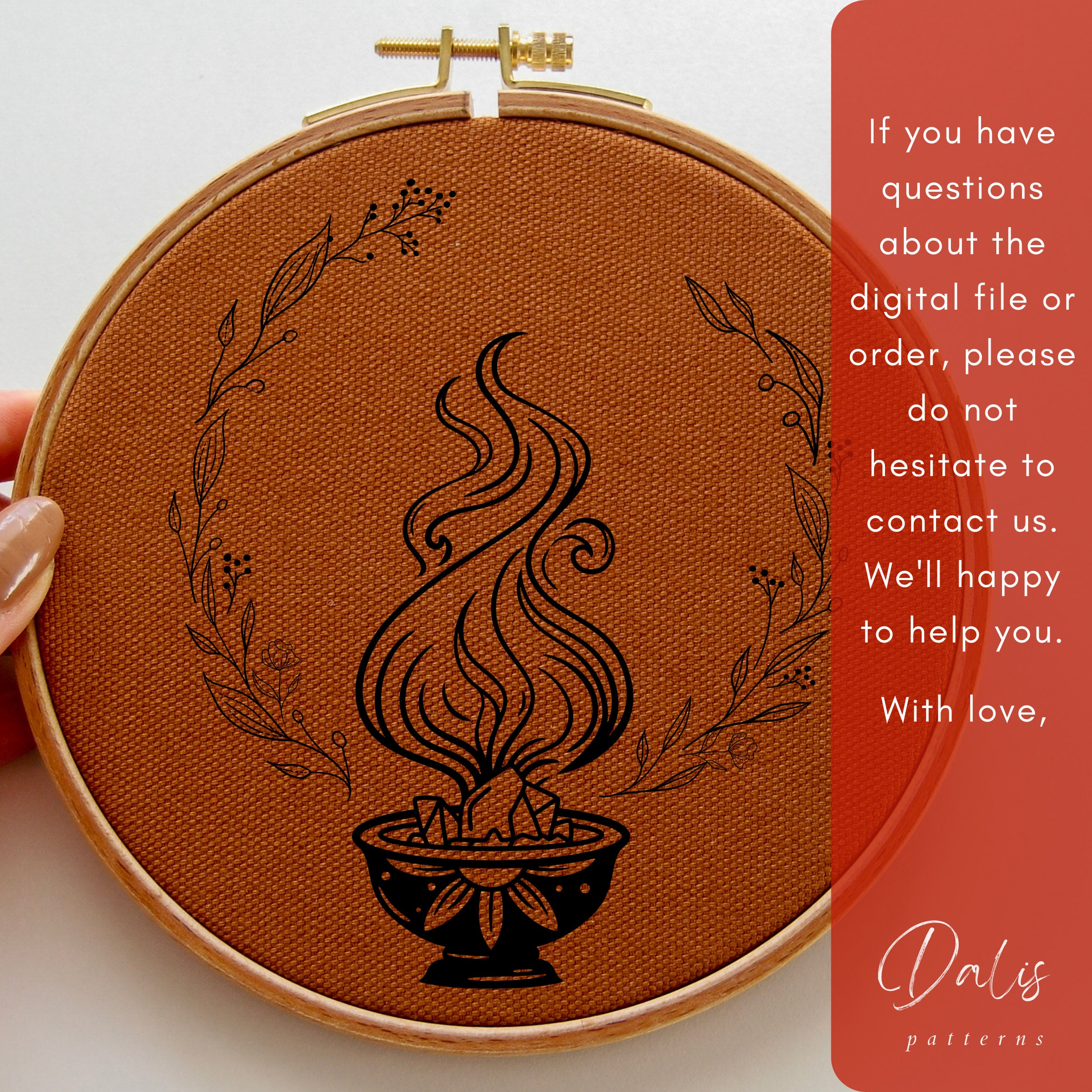 Witchy Hand Embroidery Pattern, Wiccan Embroidery Design, DIY ...