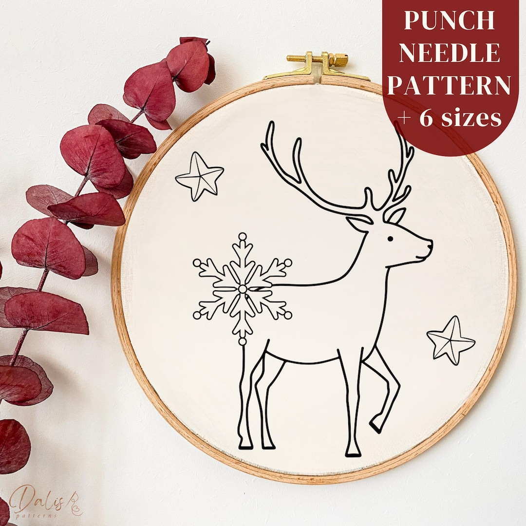 Christmas Punch Needle PDF Pattern, Digital Punch Needle Template ...